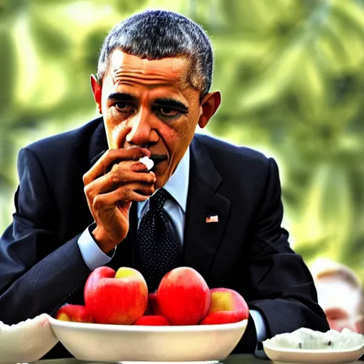 barack obama biting into an apple, eating, red apple, | Stable ...