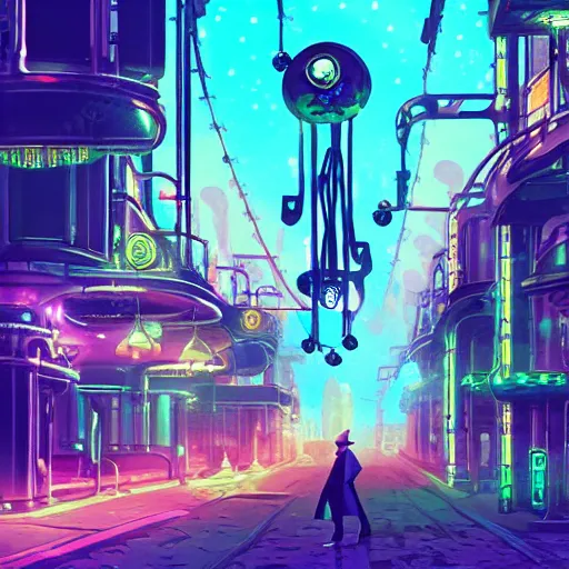 Steam-punk Toad walking down the street of a | Stable Diffusion | OpenArt