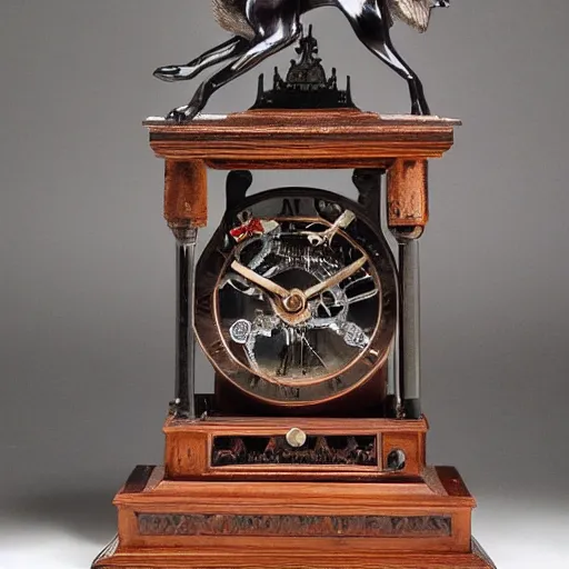 19th century mechanical automata clock depicting a | Stable Diffusion ...