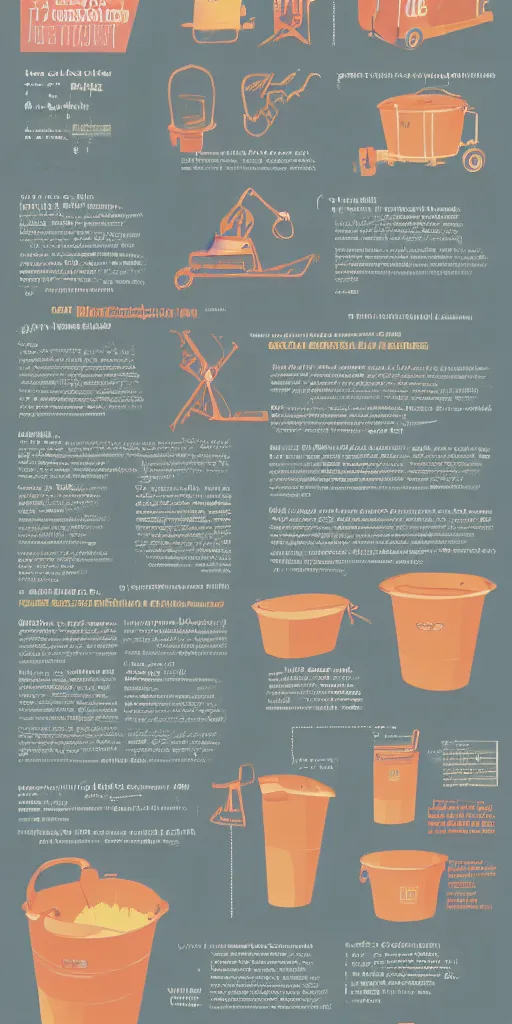 brochure for a low quality bucket, pastel infographic | Stable ...