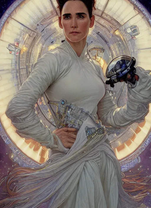 Jennifer Connelly as a beautiful astronaut, fantasy, | Stable Diffusion