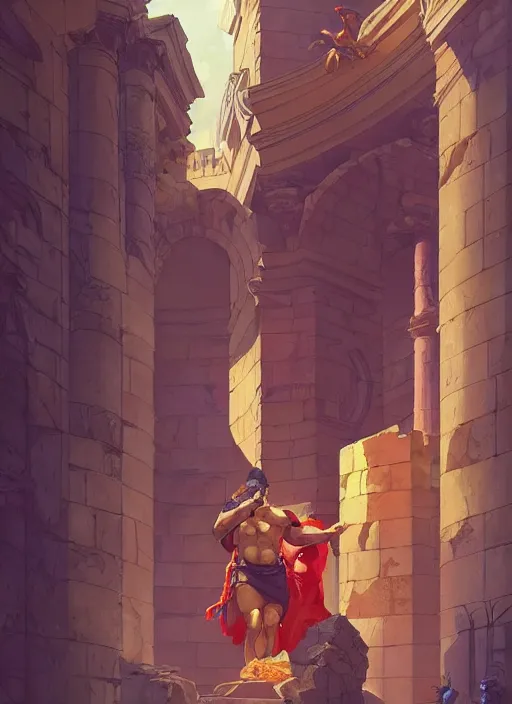 a roman emperor walking through a roman city, | Stable Diffusion | OpenArt