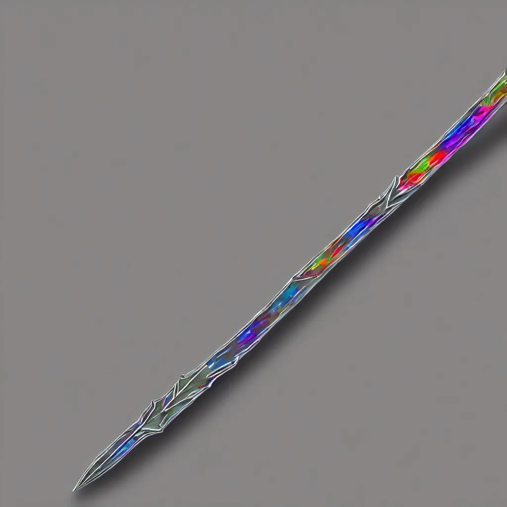 schematic design of a shining rainbow colored dagger, | Stable ...