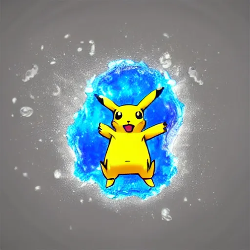 a transparent realistic Pikachu made of water with | Stable Diffusion ...