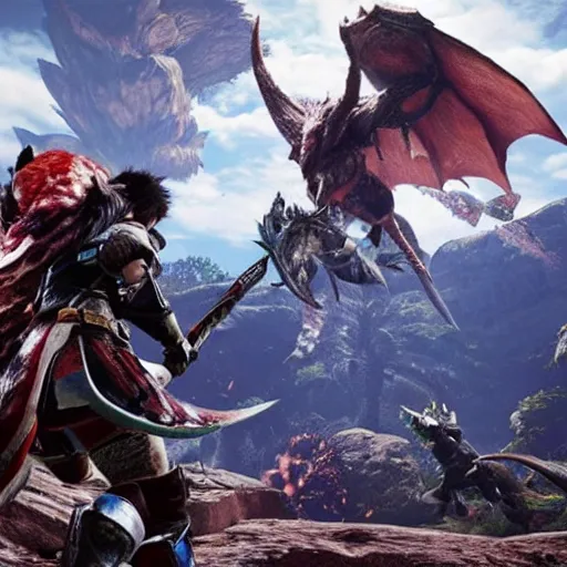 monster hunter world gameplay | Stable Diffusion