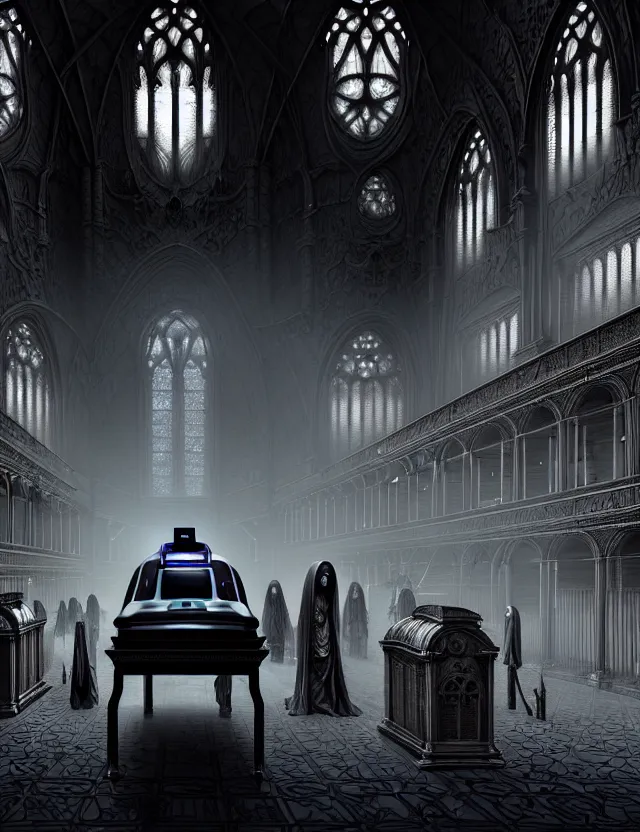 immense gothic crematorium with ambulance, dead | Stable Diffusion | OpenArt