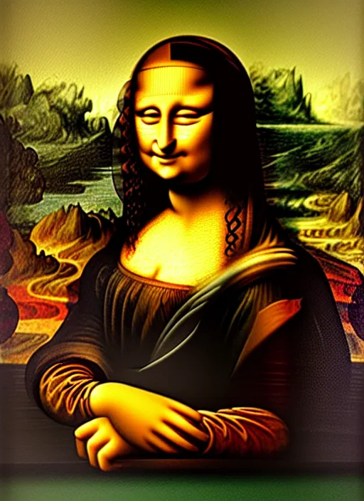 painting of Mona Lisa taking a selfie by Leonardo Da | Stable Diffusion ...