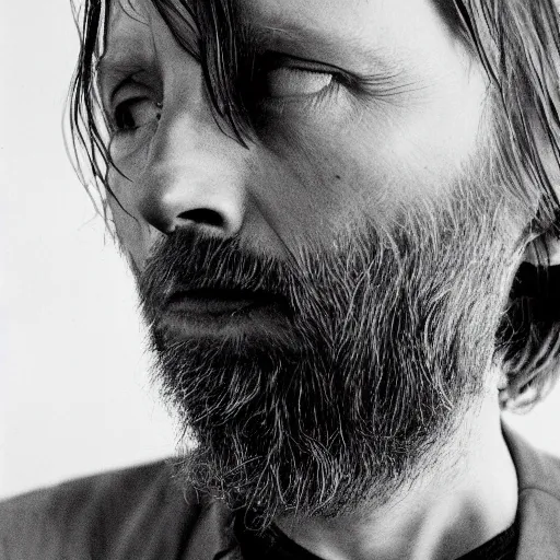 Thom Yorke singer songwriter long beard, a photo by | Stable Diffusion | OpenArt