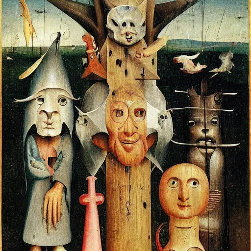 Hieronymus Bosch esoteric totem poles | Stable Diffusion | OpenArt