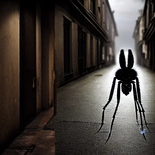 photograph of a man with a spider reaper head begging | Stable ...