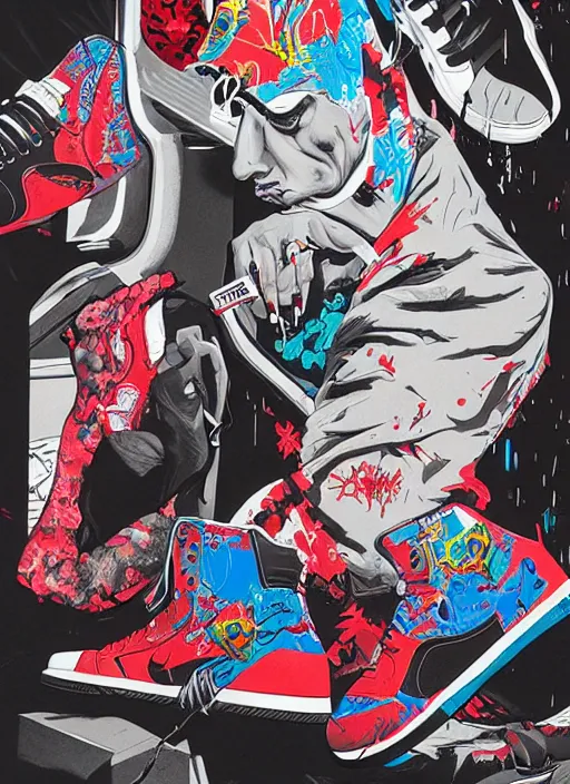 zombie jordan shoes hiphop streetwear drip, tristan | Stable Diffusion ...