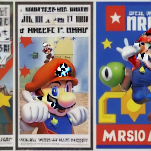 super Mario cold war era propaganda poster | Stable Diffusion