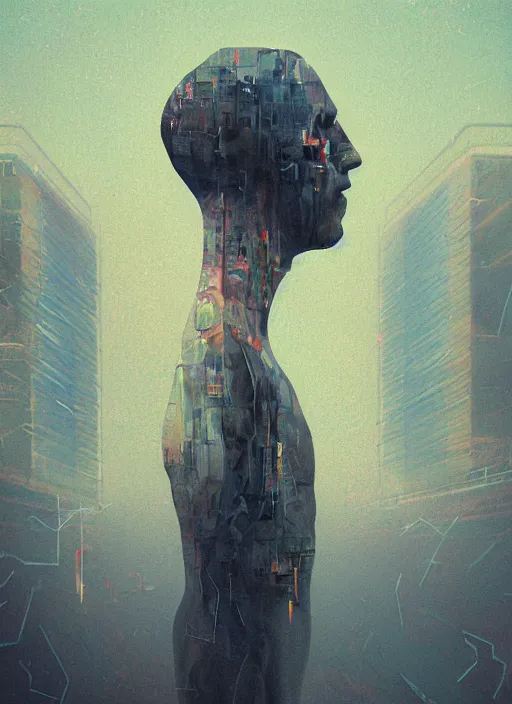 a painting of a man's head disintegrating into | Stable Diffusion | OpenArt