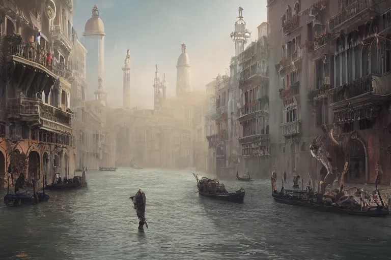 steampunk Venice invaded by aliens in disguise, 3d | Stable Diffusion ...