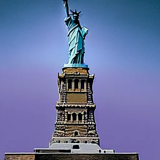 the statue of liberty under water, matte painting, 4k | Stable ...