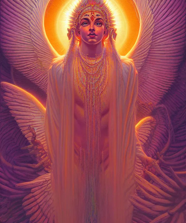 ethereal glowing white hindu angel dmt deity, tribal | Stable Diffusion ...