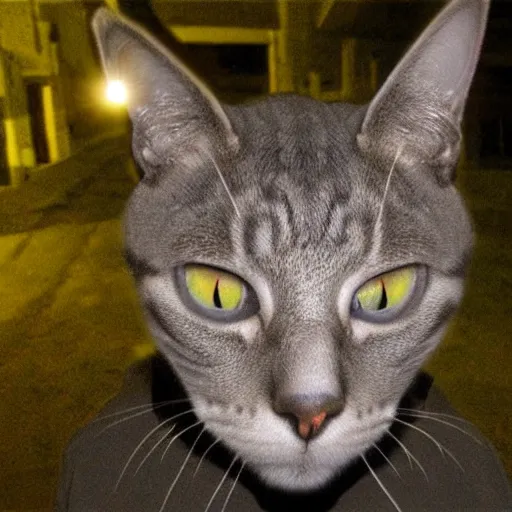 faceless cat midnight trail cam night vision | Stable Diffusion | OpenArt