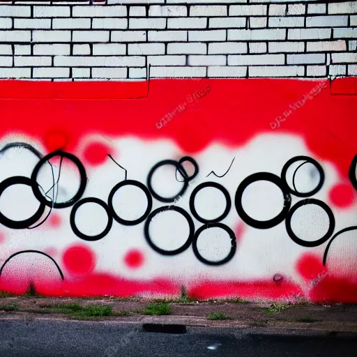 wall with graffiti, black circles and red lines | Stable Diffusion ...