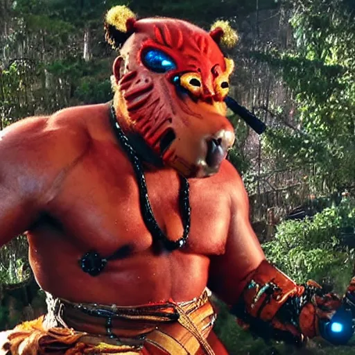 big buff very strong bear beast-man samurai wearing a | Stable ...