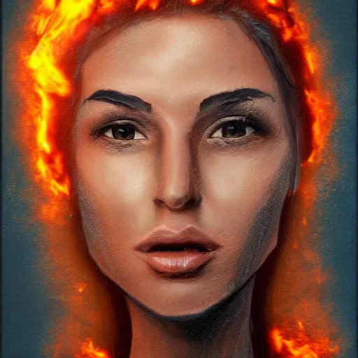 artistic drawing of beautiful female face, with skin, | Stable ...