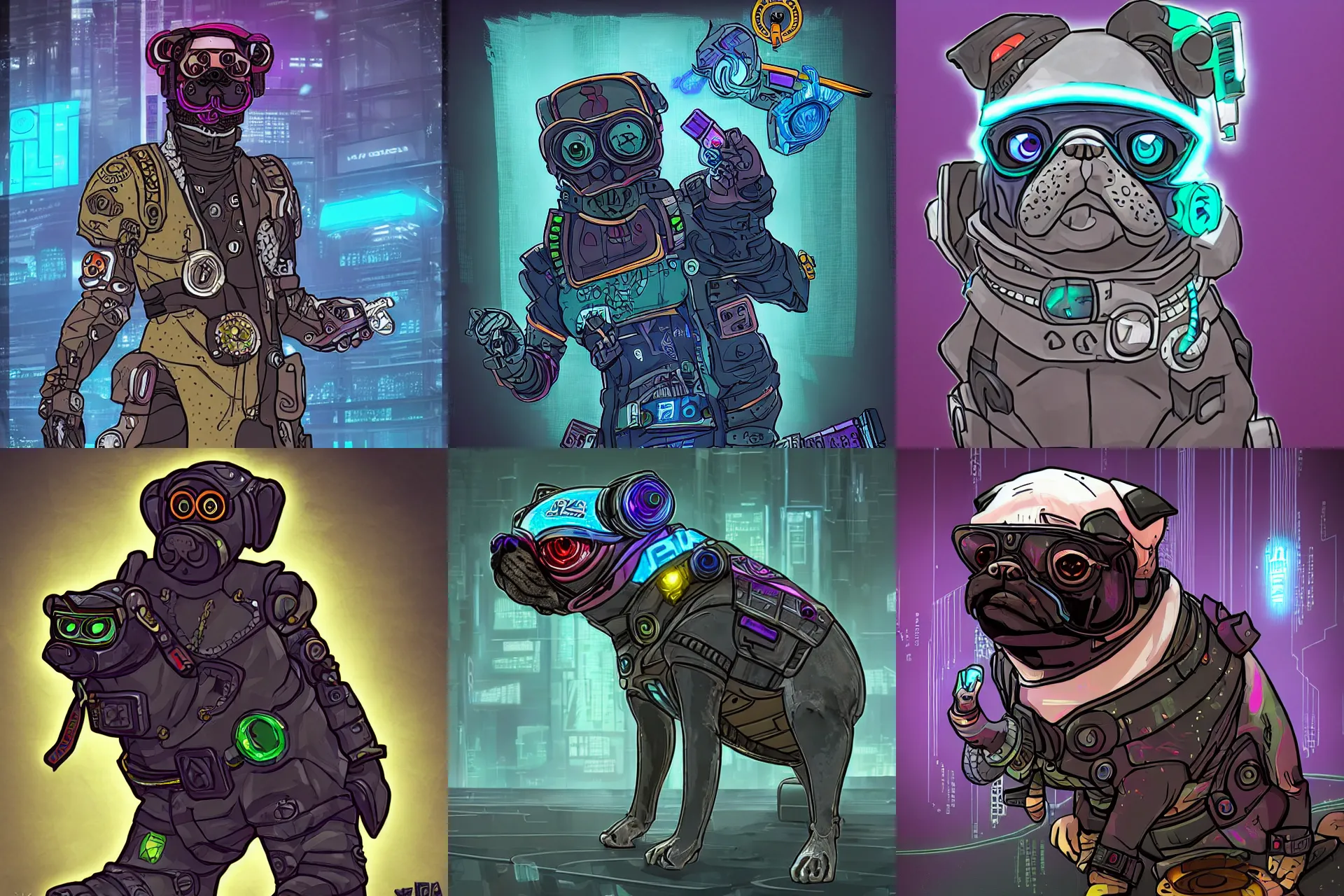 A cyberpunk pug in the style of Arcane | Stable Diffusion