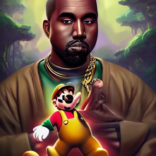 photo of Kanye west in Super Mario Bros. cover art, | Stable Diffusion ...