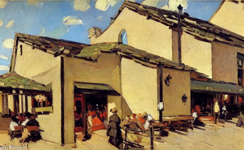 exterior of an olive garden, stanhope forbes, david | Stable Diffusion ...