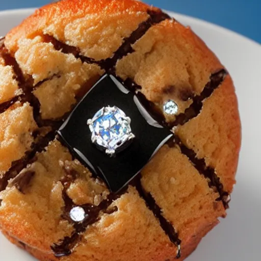 robot eating diamond embedded in muffin | Stable Diffusion | OpenArt