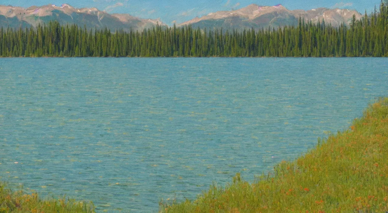 an impressionist painting of Redfish Lake Idaho | Stable Diffusion | OpenArt