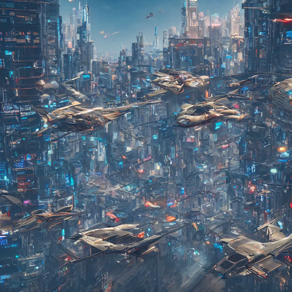 flying cars in cyberpunk city, ultrafine, highly | Stable Diffusion ...