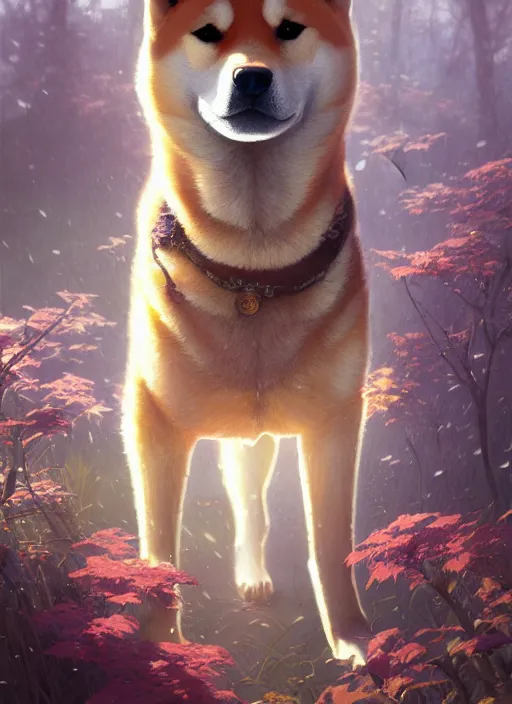 Highly detailed portrait of Shiba inu, Stephen Bliss, | Stable Diffusion