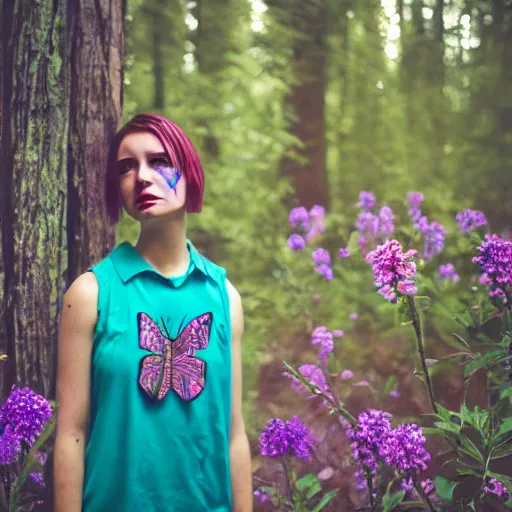 Cottagecore Cyberpunk 20's Pretty Girl Portrait, Short | Stable ...