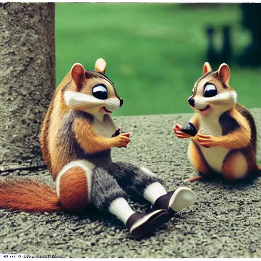 Two chipmunks, Chip and Dale, smoke cigarettes outside | Stable ...