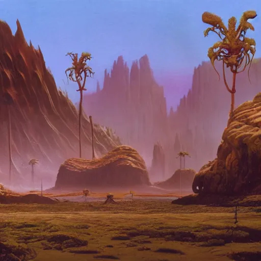 an alien land thriving with alien plants, run down | Stable Diffusion ...