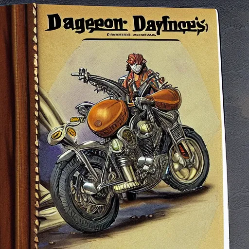 dungeons and dragons motorcycle, concept art, players | Stable Diffusion