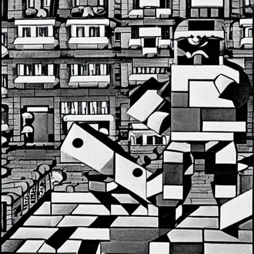 angry man stepping on legos, by m. c. escher | Stable Diffusion | OpenArt