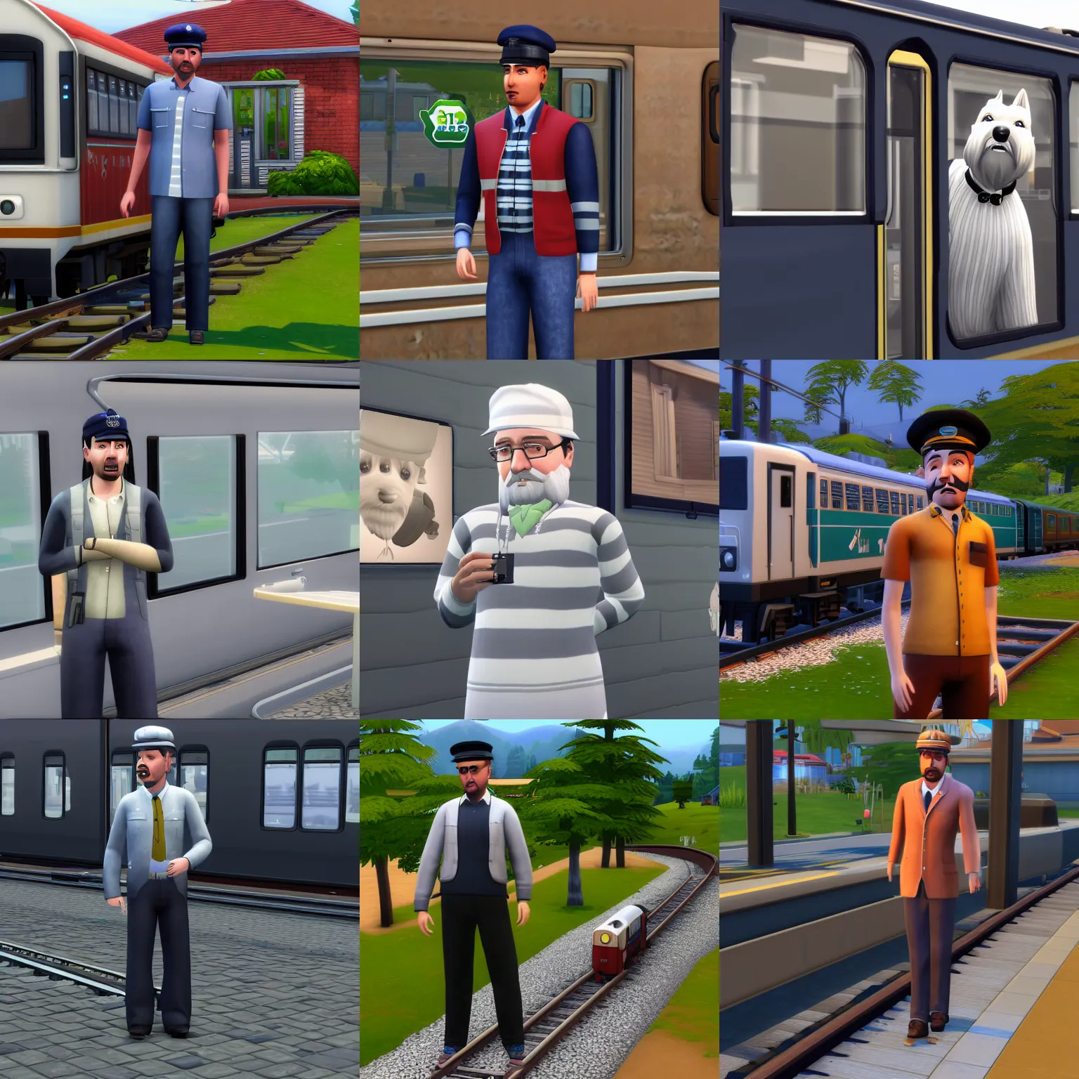 westie train conductor in the sims 4, ray traced, cgi, | Stable ...