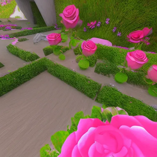 pink rose futuristic garden very detailed unreal | Stable Diffusion