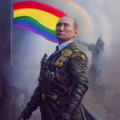 vladimir putin, lgbt flag, strongest lgbt soldier, | Stable Diffusion | OpenArt