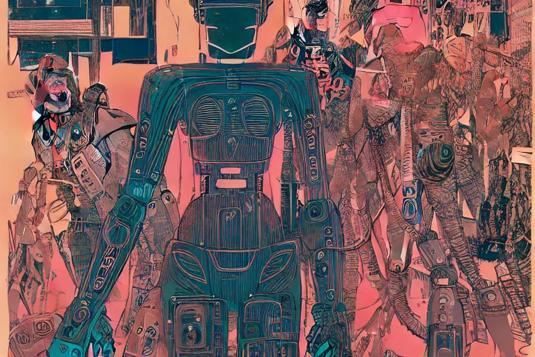 risograph grainy drawing vintage sci - fi, antagonist, | Stable ...