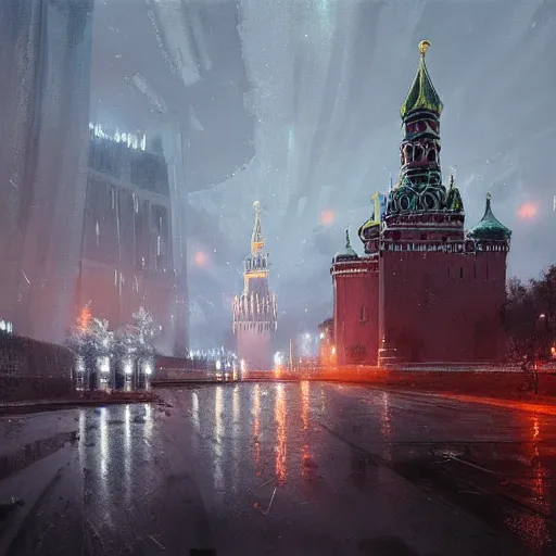 Cyberpunk Moscow Kremlin by Greg Rutkowski | Stable Diffusion | OpenArt