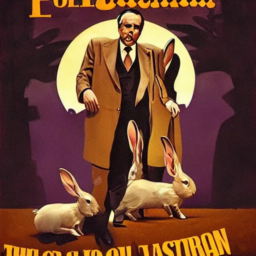 a poster for the godfather, featuring rabbits instead | Stable ...