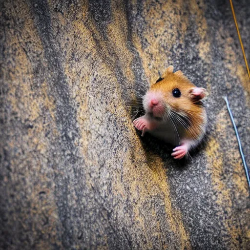 photograph of a hamster rock climbing, focused, sharp | Stable ...