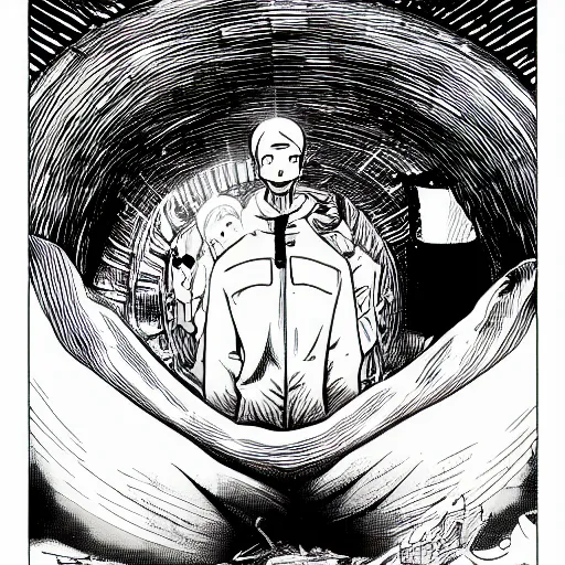 Bottomless pit supervisor inspects a bottomless pit, | Stable Diffusion ...