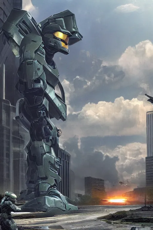 Halo 2 box artwork by Gregory Crewdson, Matte | Stable Diffusion | OpenArt