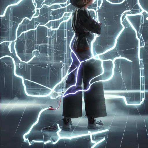 rpg character concept art, modular synth musician | Stable Diffusion