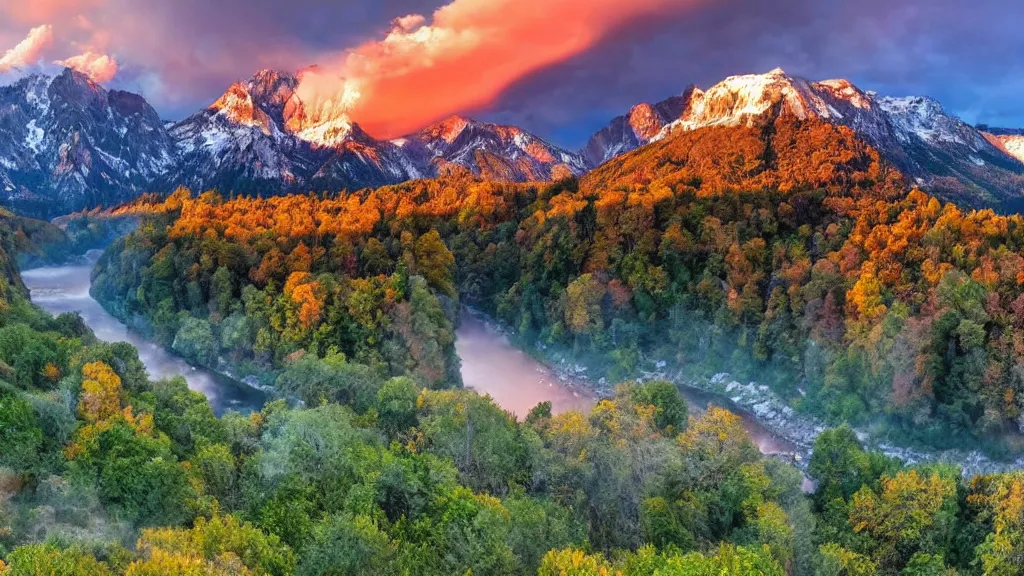 The most beautiful panoramic photo landscape, where | Stable Diffusion