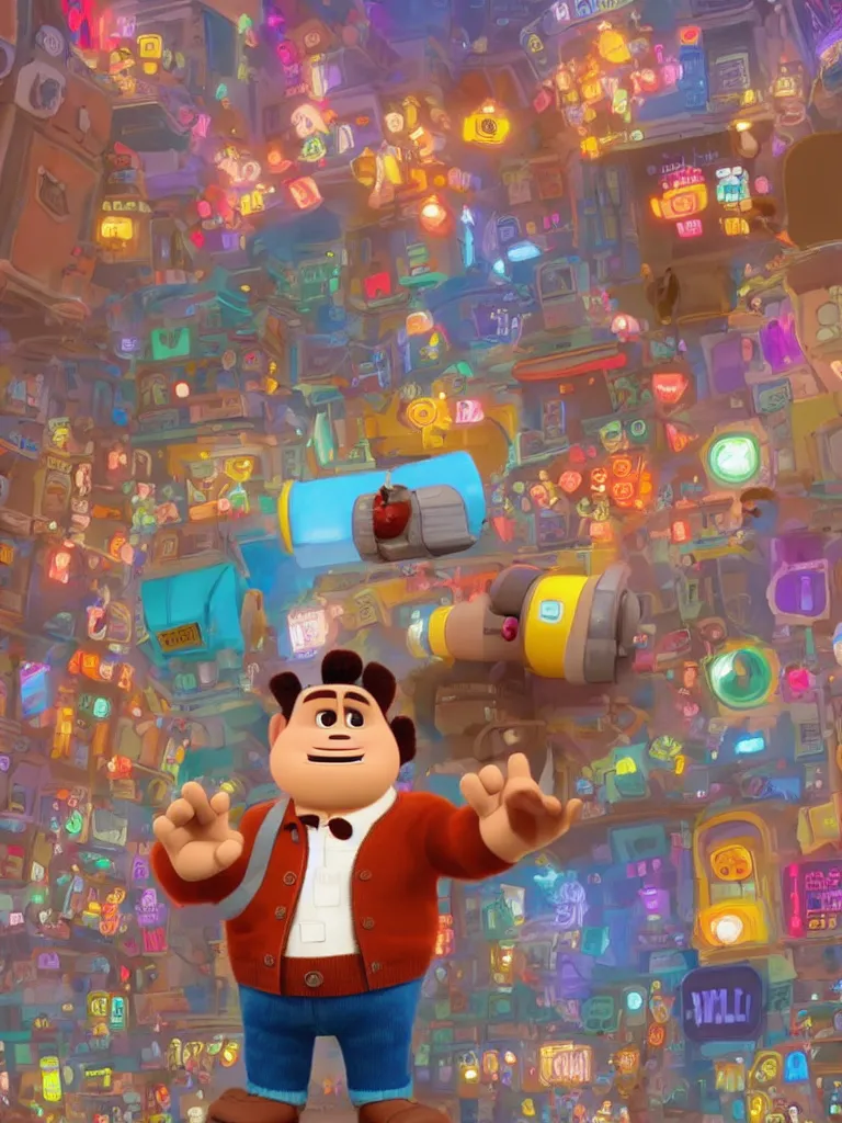 2d digital painting of Dysney's Wreck It Ralph and | Stable Diffusion ...