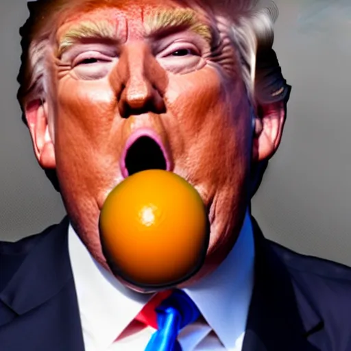 close up photograph of donald trump with a huge orange | Stable ...