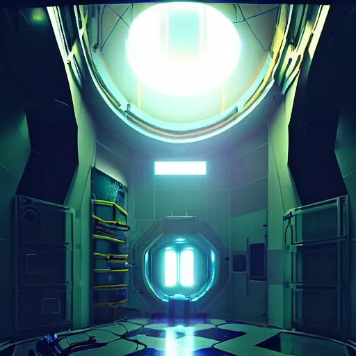 aperture science test chamber, big white tiles lining | Stable ...
